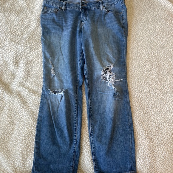 torrid | Jeans | Torrid Jeans 4 Mid High Rise Straight Leg Distressed ...